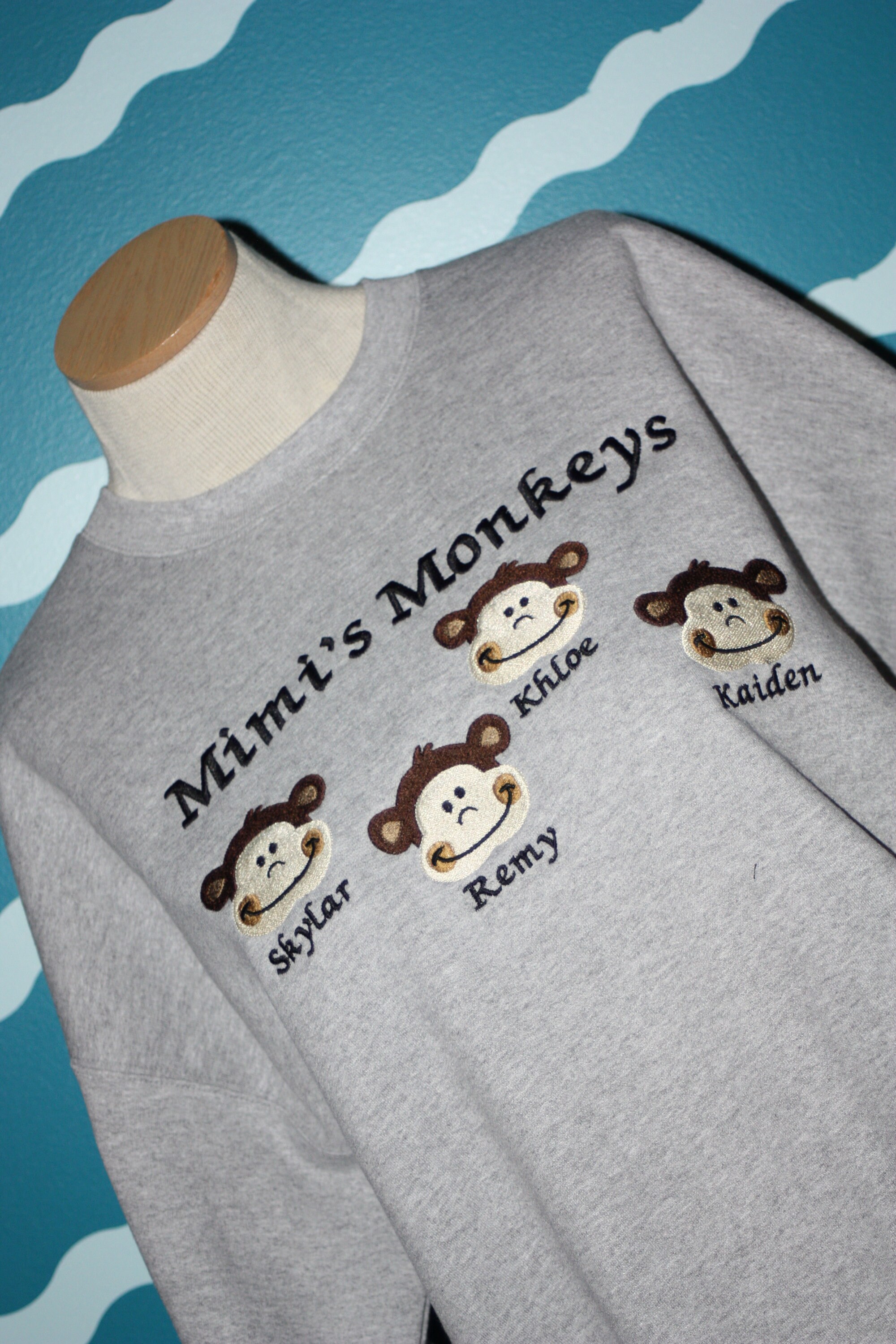Grandpa's Monkey Sweatshirt-custom Grandparents Crew Neck | Etsy