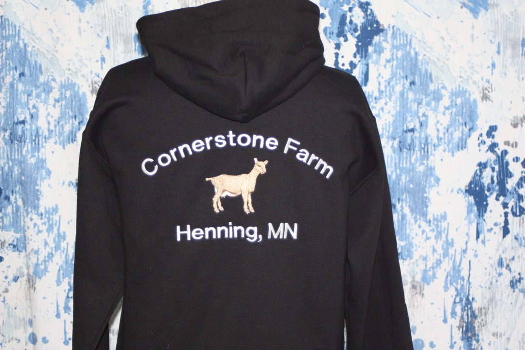 Custom Embroidered Dairy Goat Farm Hooded Sweatshirt - Personalized ...
