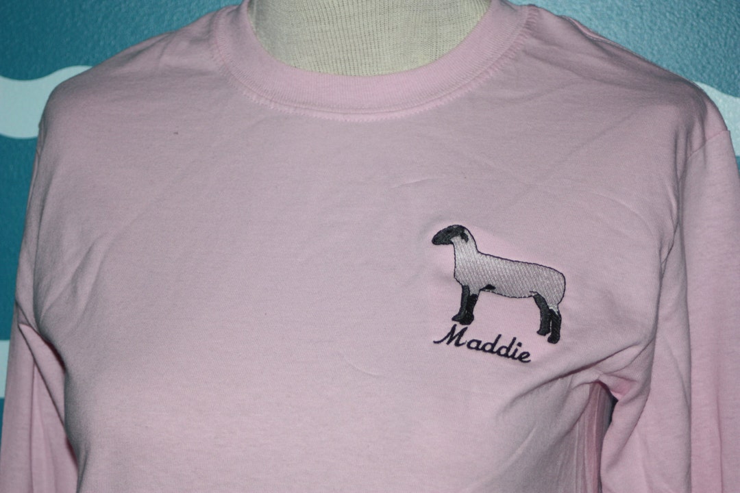 Lamb Shirt - Custom Embroidered T Shirt - Farm Wear Shirt - County Fair ...