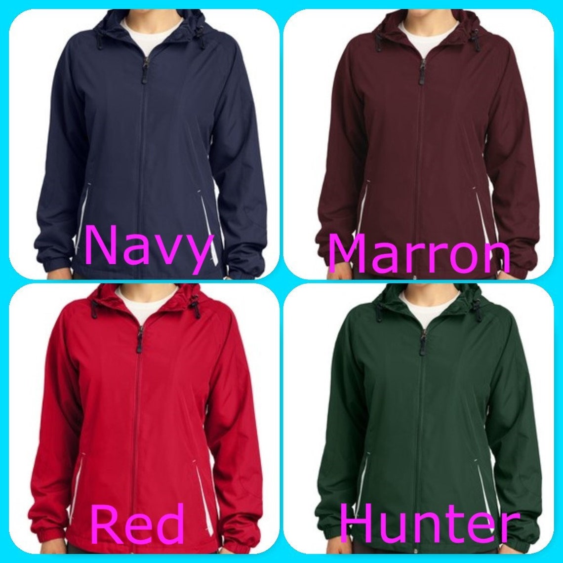 Ladies Monogram Zip up Wind Braker Ladies Monogrammed Jacket | Etsy