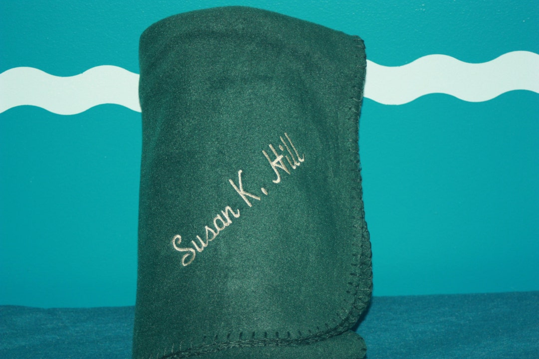 Monogrammed Fleece Blanket - Personalized Fleece Blanket - Embroidered ...
