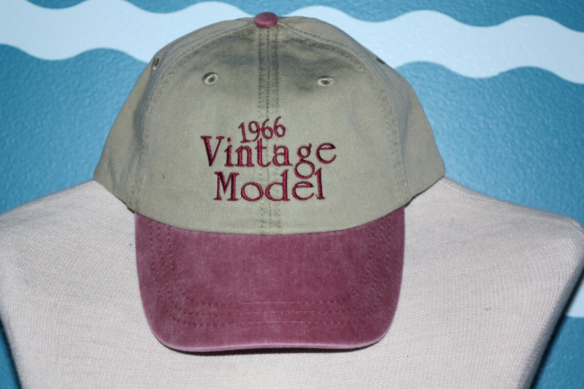 Embroidered Baseball Cap - Vintage Model Ball Cap - 1966 Birthday Hat ...
