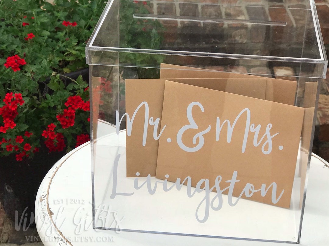 Wedding Card DECAL for Acrylic Wedding Card Box Money Box Decal Card ...