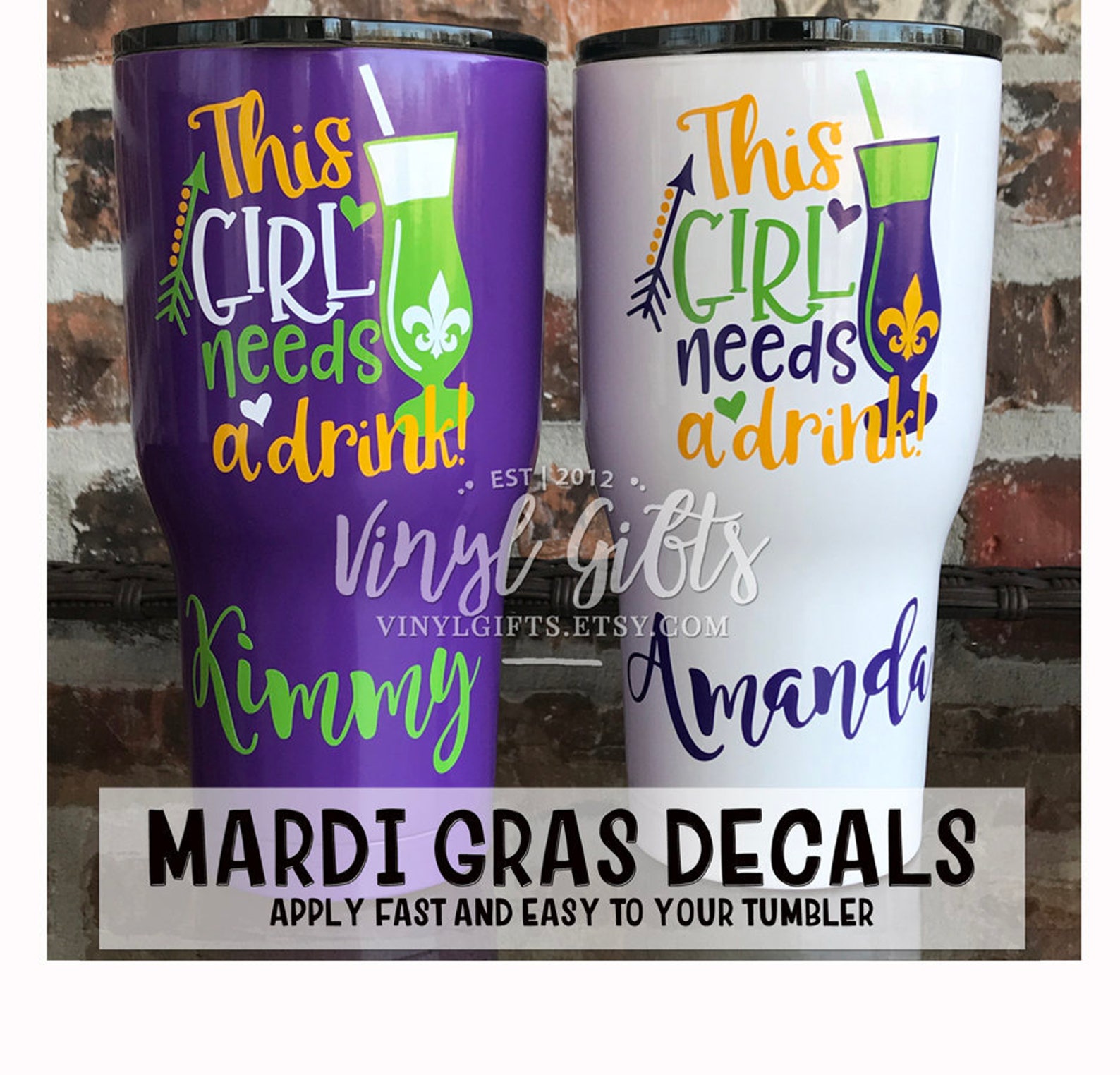 Mardi Gras Decal / Mardi Gras Krewe Decal / Fat Tuesday Decal - Etsy