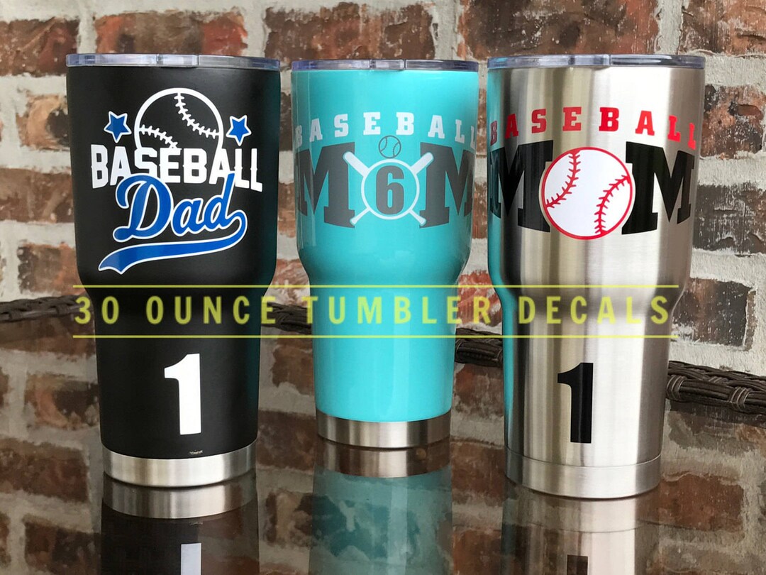 Baseball Mom Dad Tumbler DECAL / Baseball Mom Decal / Baseball Dad ...