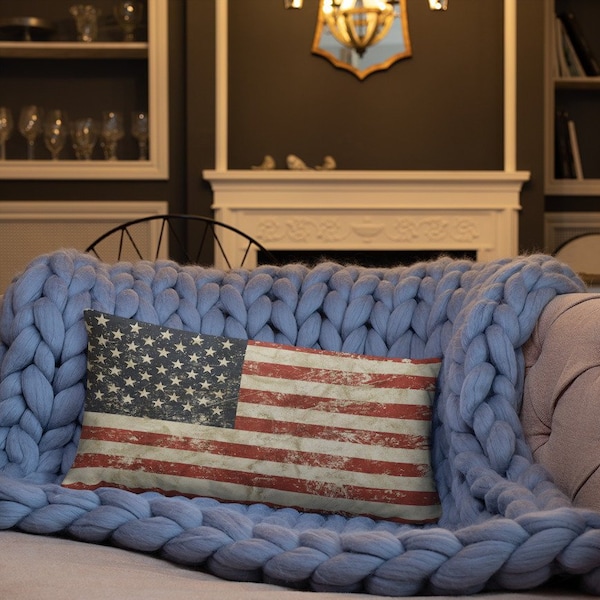 American Flag Throw Pillow - Etsy
