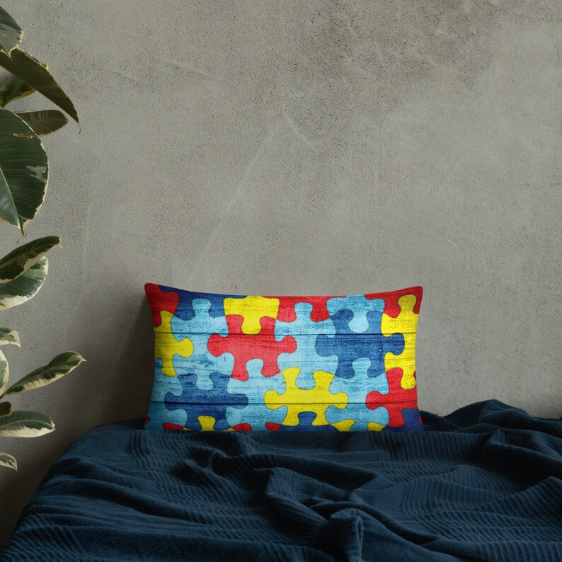 Autism Awareness Puzzle Piece Basic Pillow Square or Rectangle | Etsy
