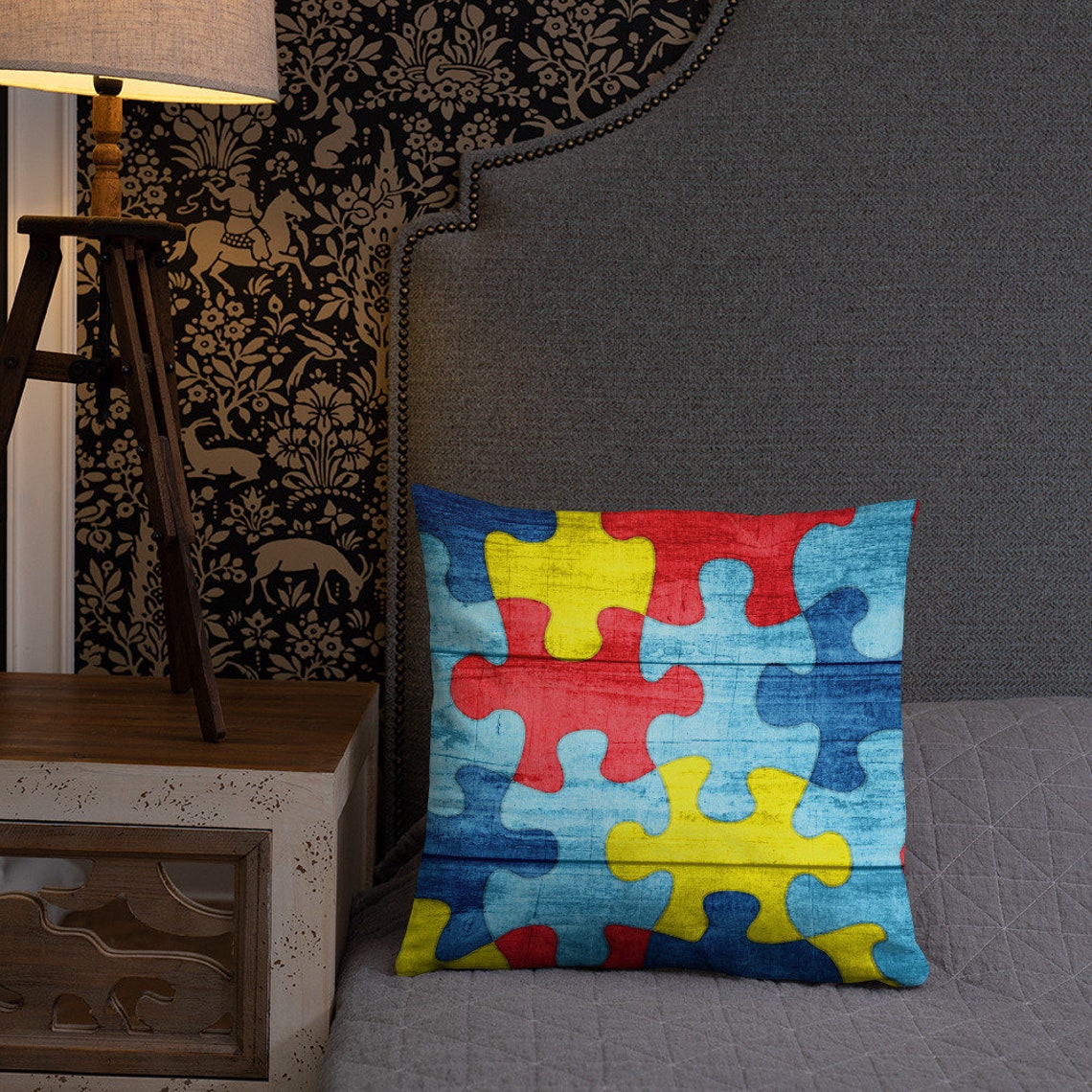 Autism Awareness Puzzle Piece Basic Pillow Square or Rectangle | Etsy