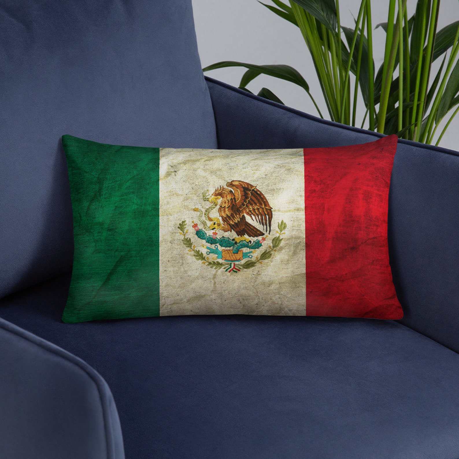 Vintage Look Distressed Flag of Mexico Mexican Basic Pillow Rectangle ...