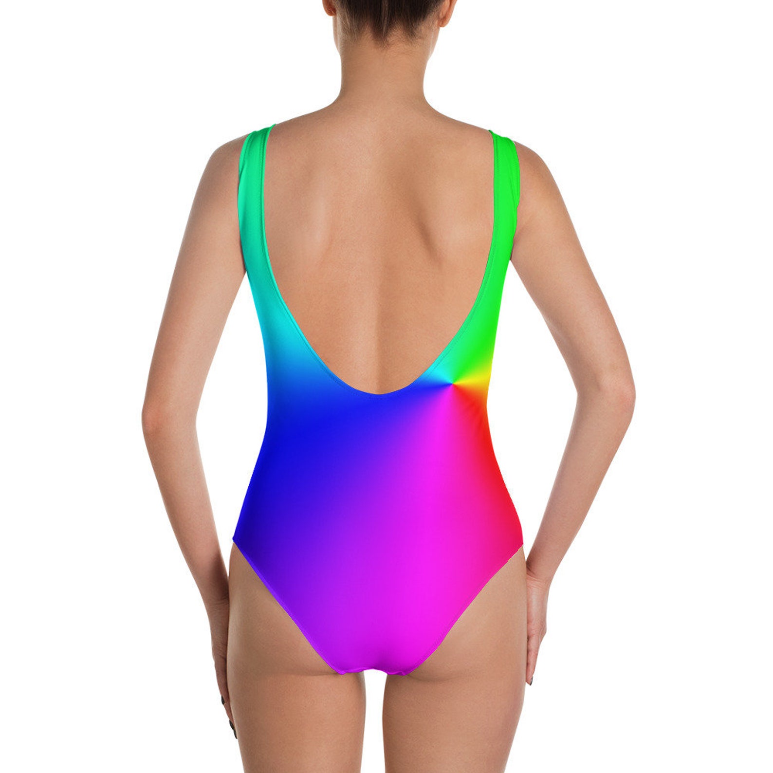 Rainbow One Piece Swimsuit Standard And Plus Sizes Up To Etsy