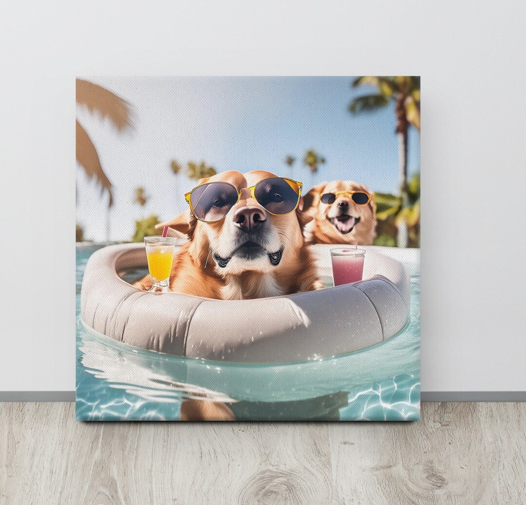 Dogs on Vacation Beach House Kids Room A1a Life Wall Art Canvas - Etsy