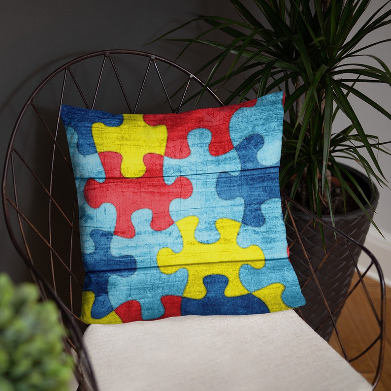 Autism Awareness Puzzle Piece Basic Pillow Square or Rectangle | Etsy
