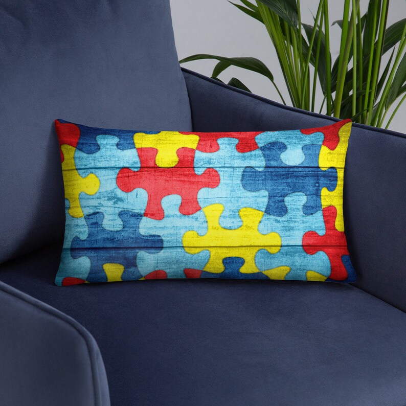 Autism Awareness Puzzle Piece Basic Pillow Square or Rectangle | Etsy