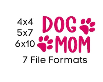 Dog Mom Embroidery File - Etsy