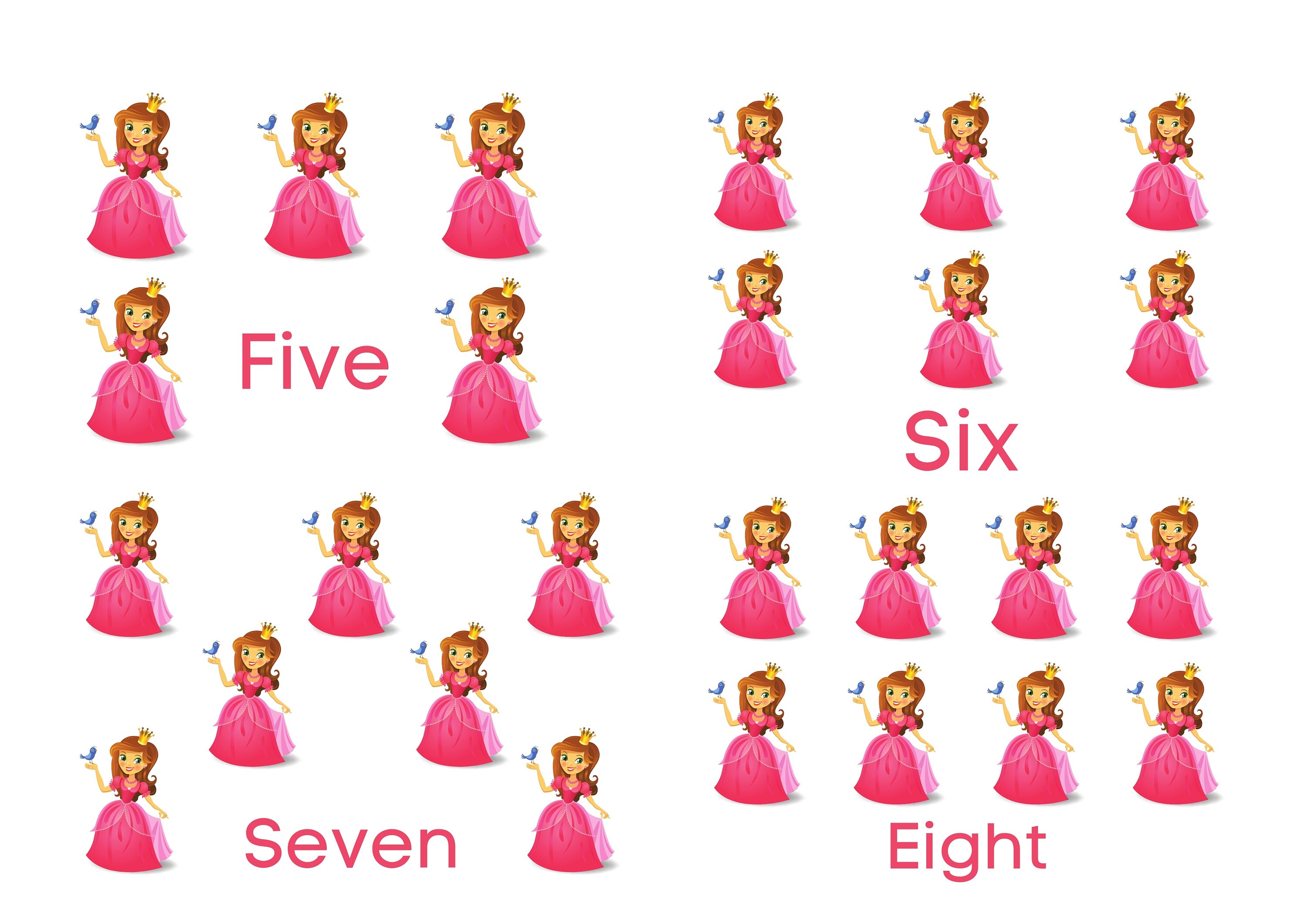Princess Flashcards, Preschool Flashcards, Flashcards for Toddlers ...