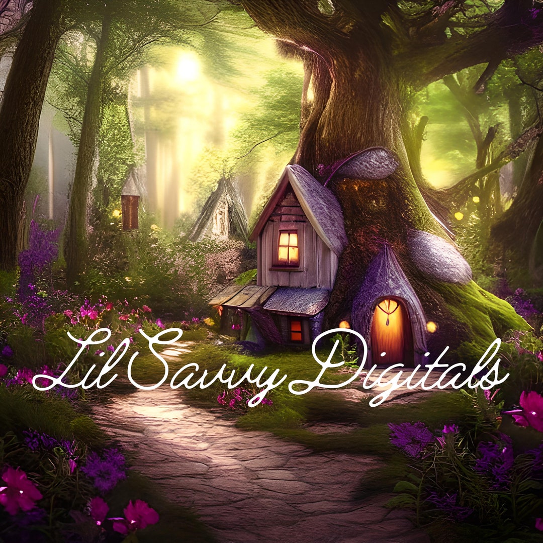 Fairy Digital Backdrop, Fairy Background, Enchanted Background, Fairy ...