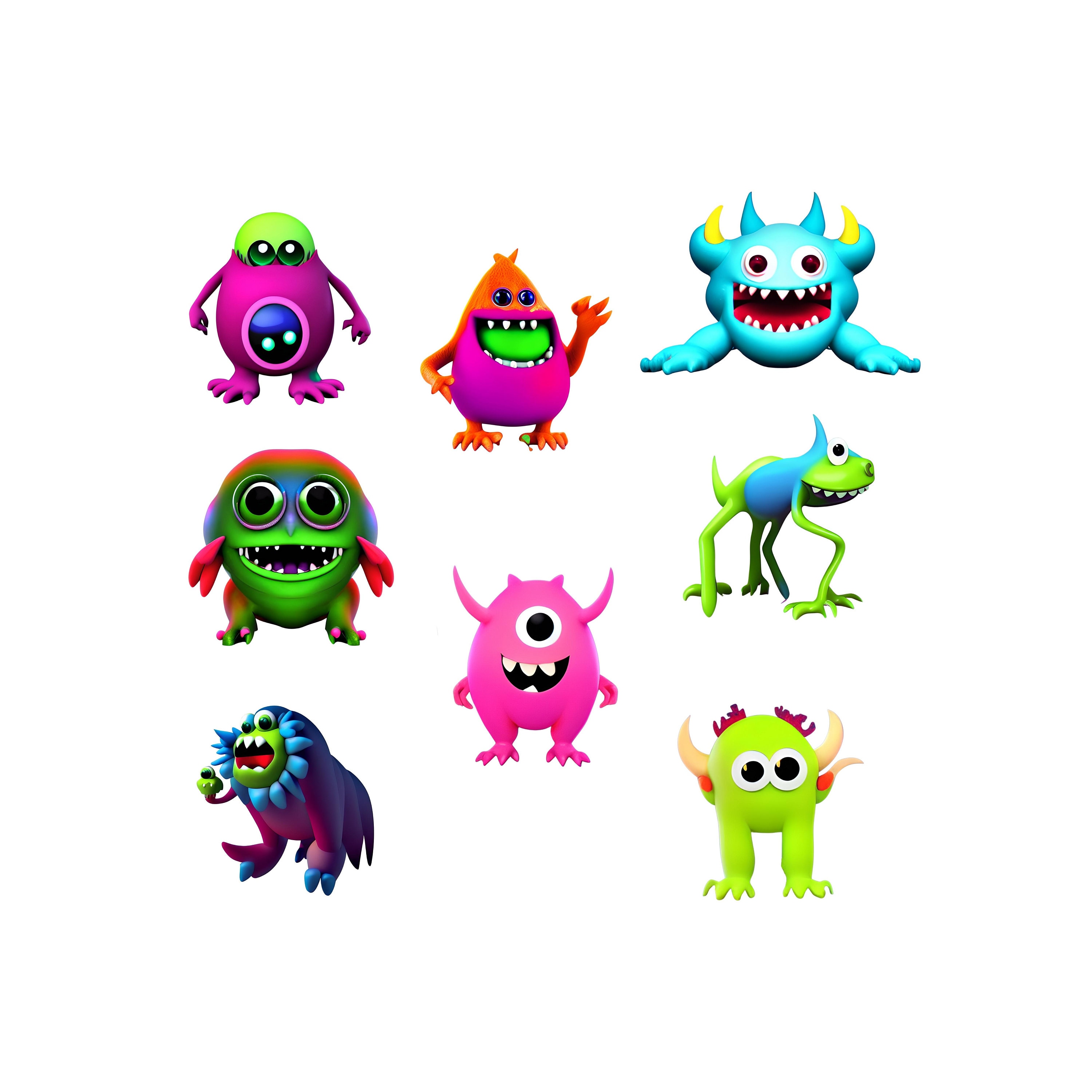 Monster Png, Monsters Clipart, Cute Monsters Clipart, Graphic, Vector ...
