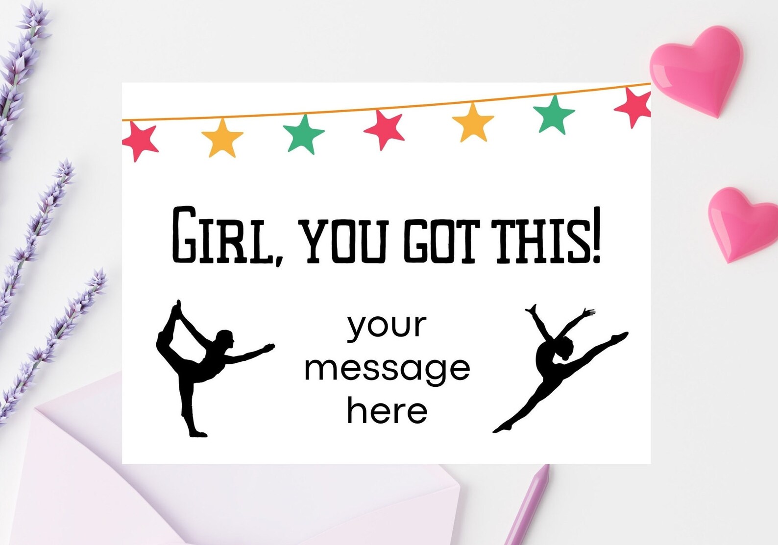Gymnastics Card, Gymnast Card, Motivational Card, Gymnastics Printable ...