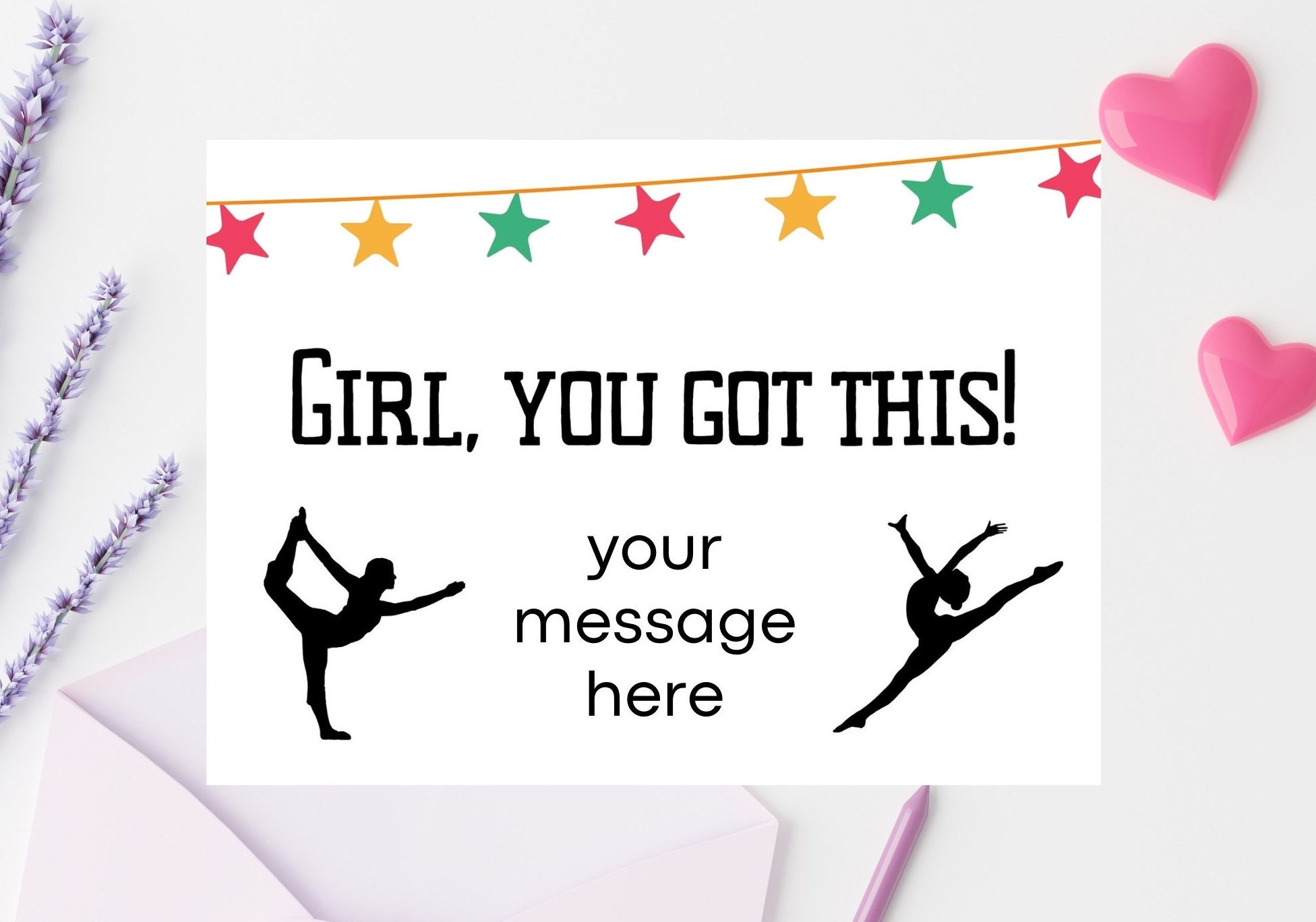 Gymnastics Card, Gymnast Card, Motivational Card, Gymnastics Printable ...