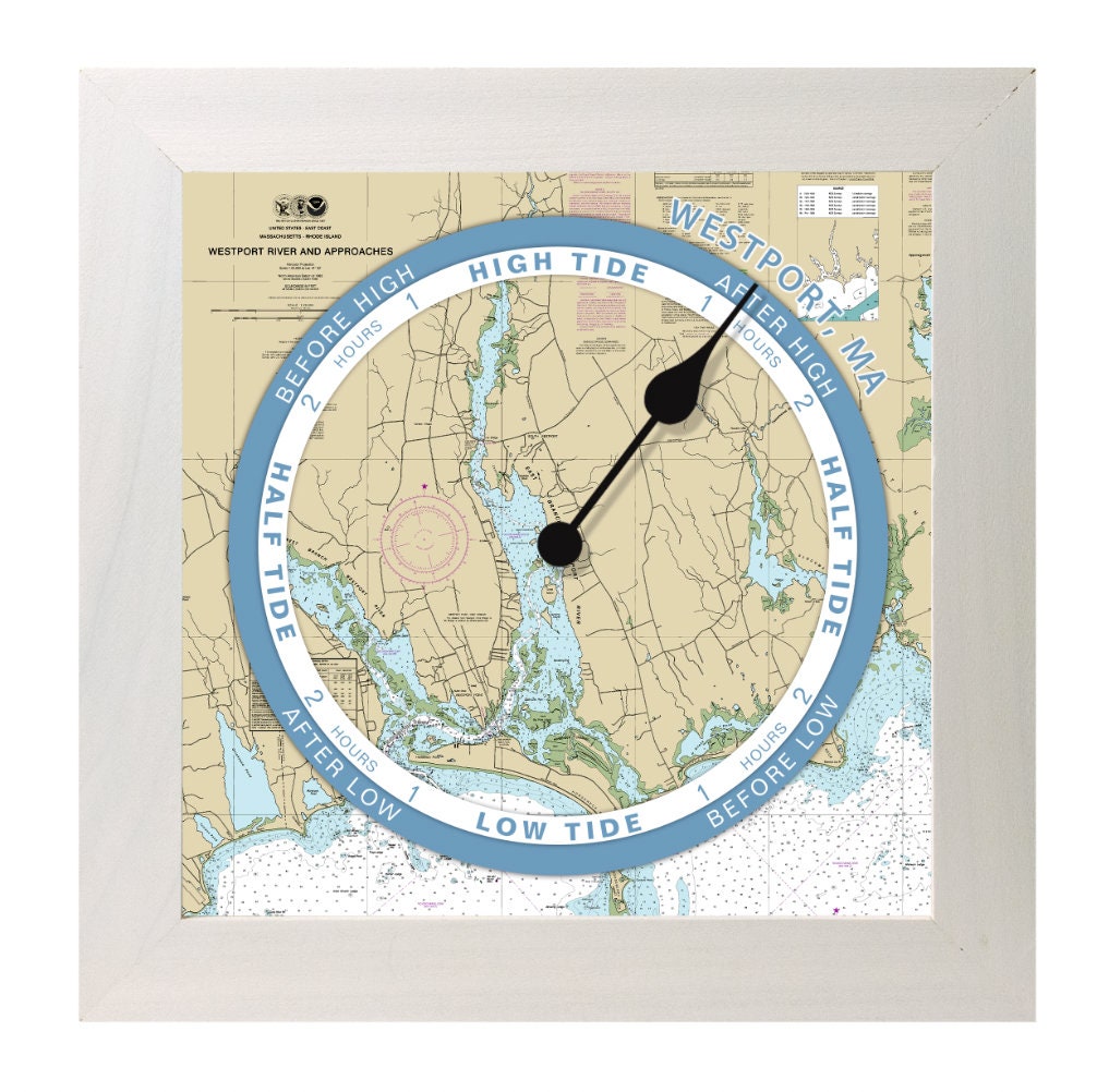 Custom Tide Clock, Nautical Chart, for Any Coast, Hang or Stand, Tide ...