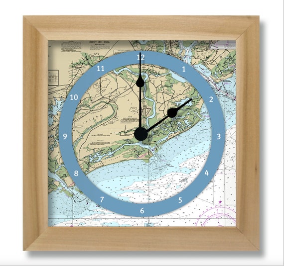 Casco Bay Time Clock Nautical Chart Custom for Any Coast - Etsy