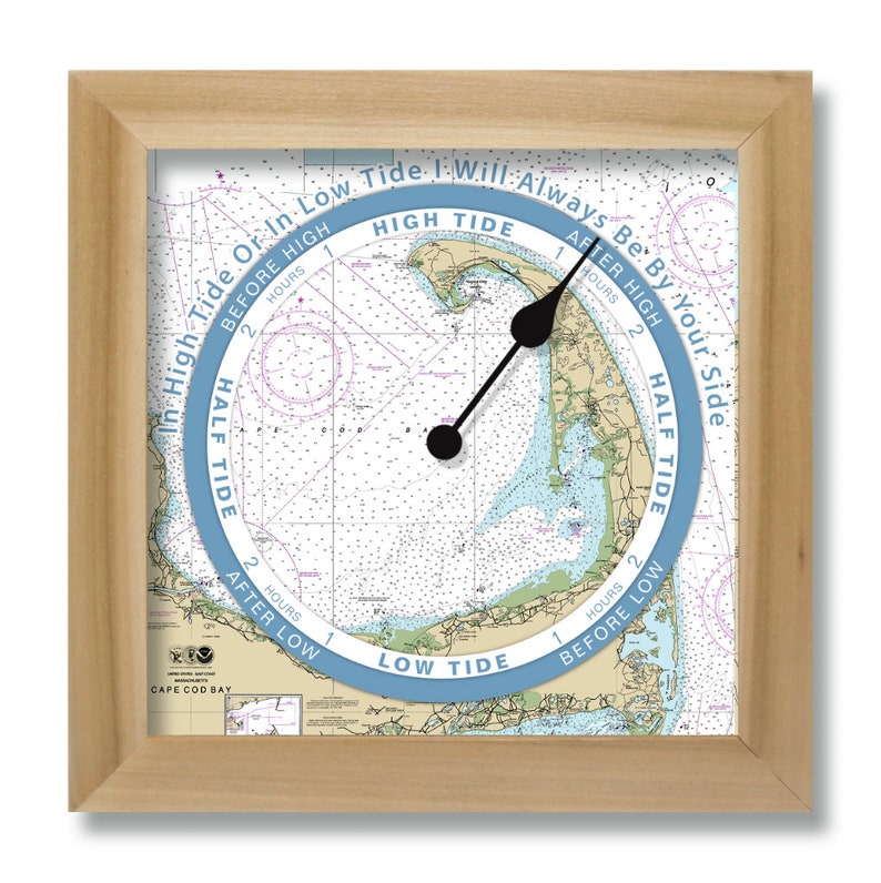 Custom Tide Clock, Nautical Chart, for Any Coast, Hang or Stand, Tide ...