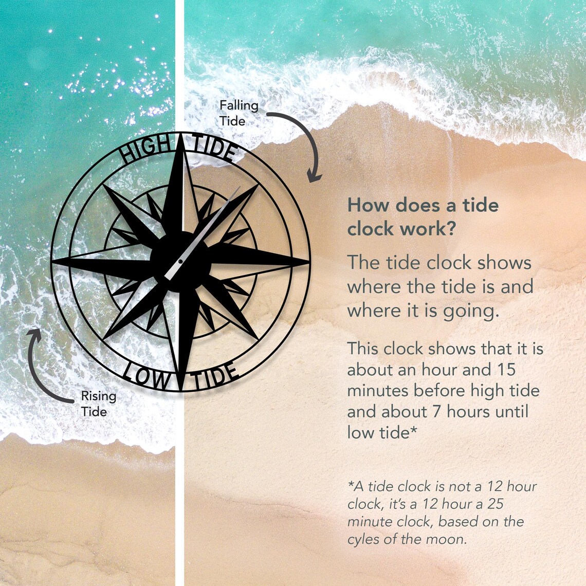 NEW Larger Version Coming Soon!tide Clock /compass Rose / "by Your Side ...