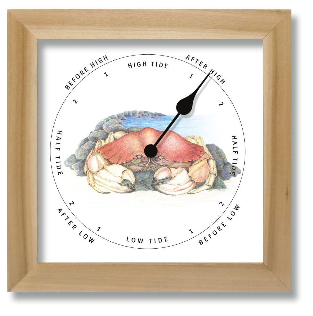 NEW Larger Version Coming Soon!sold Out. Crab Illustration Tide Clock ...
