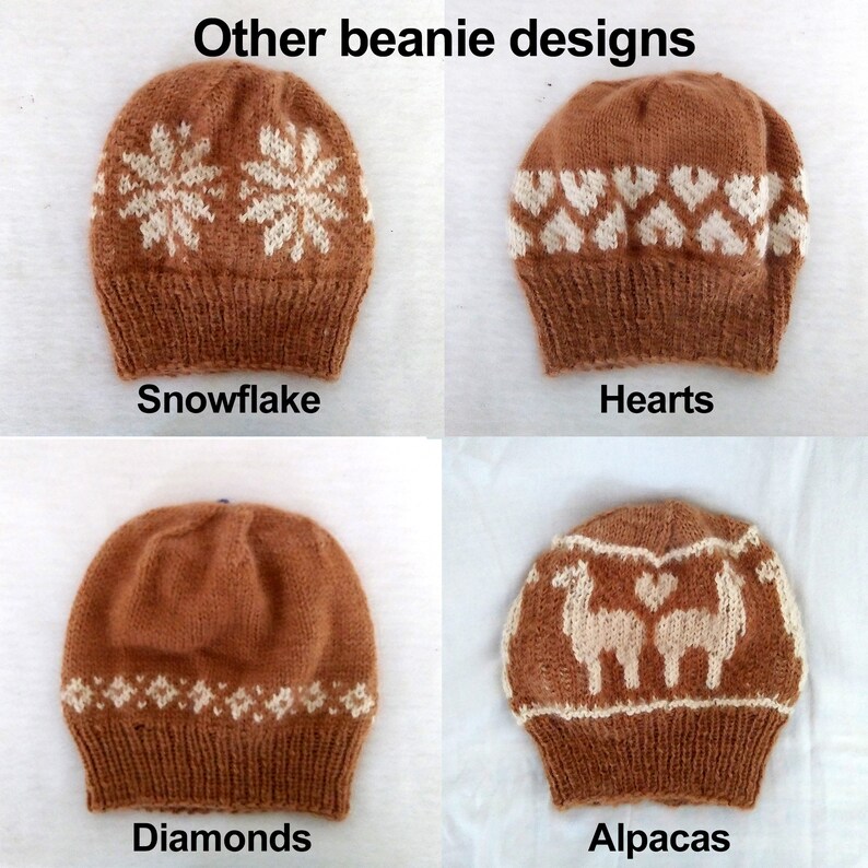 CUSTOM KNIT I Love Alpaca Hat, Hand-knit Beanie With Alpacas and Hearts ...