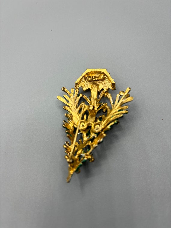 Vintage Mylu Christmas Tree Brooch - Gem