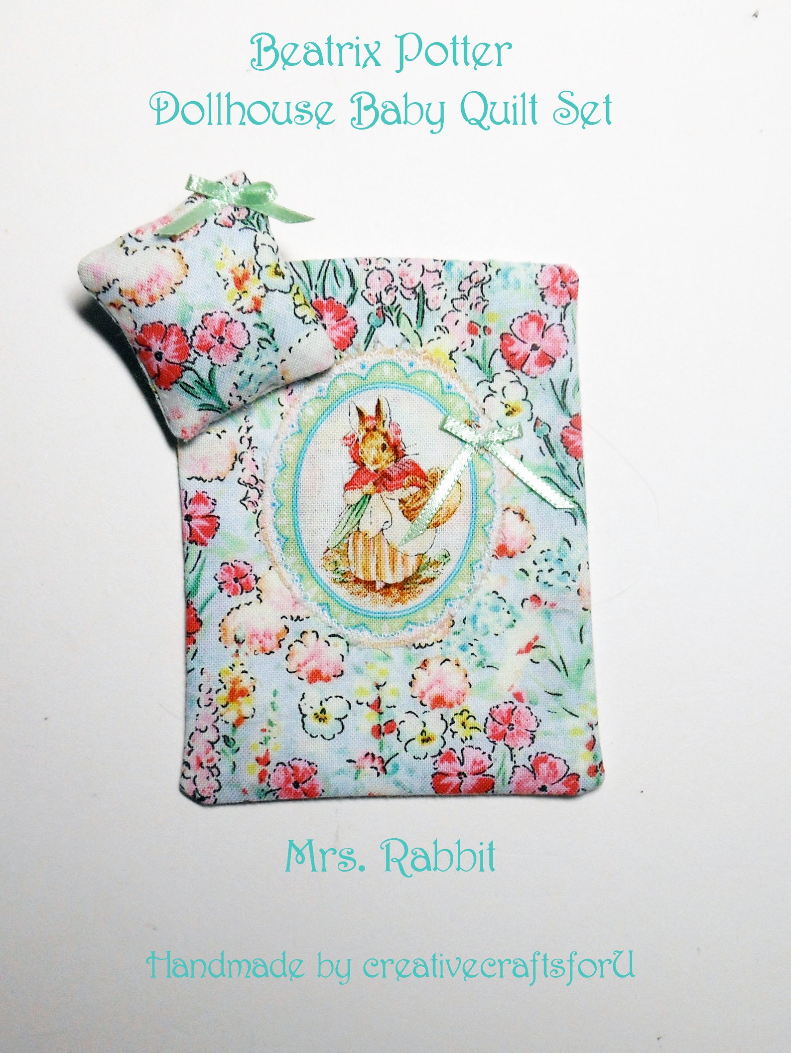 Beatrix Potter Dollhouse Baby Quilt & Pillow Set Peter - Etsy