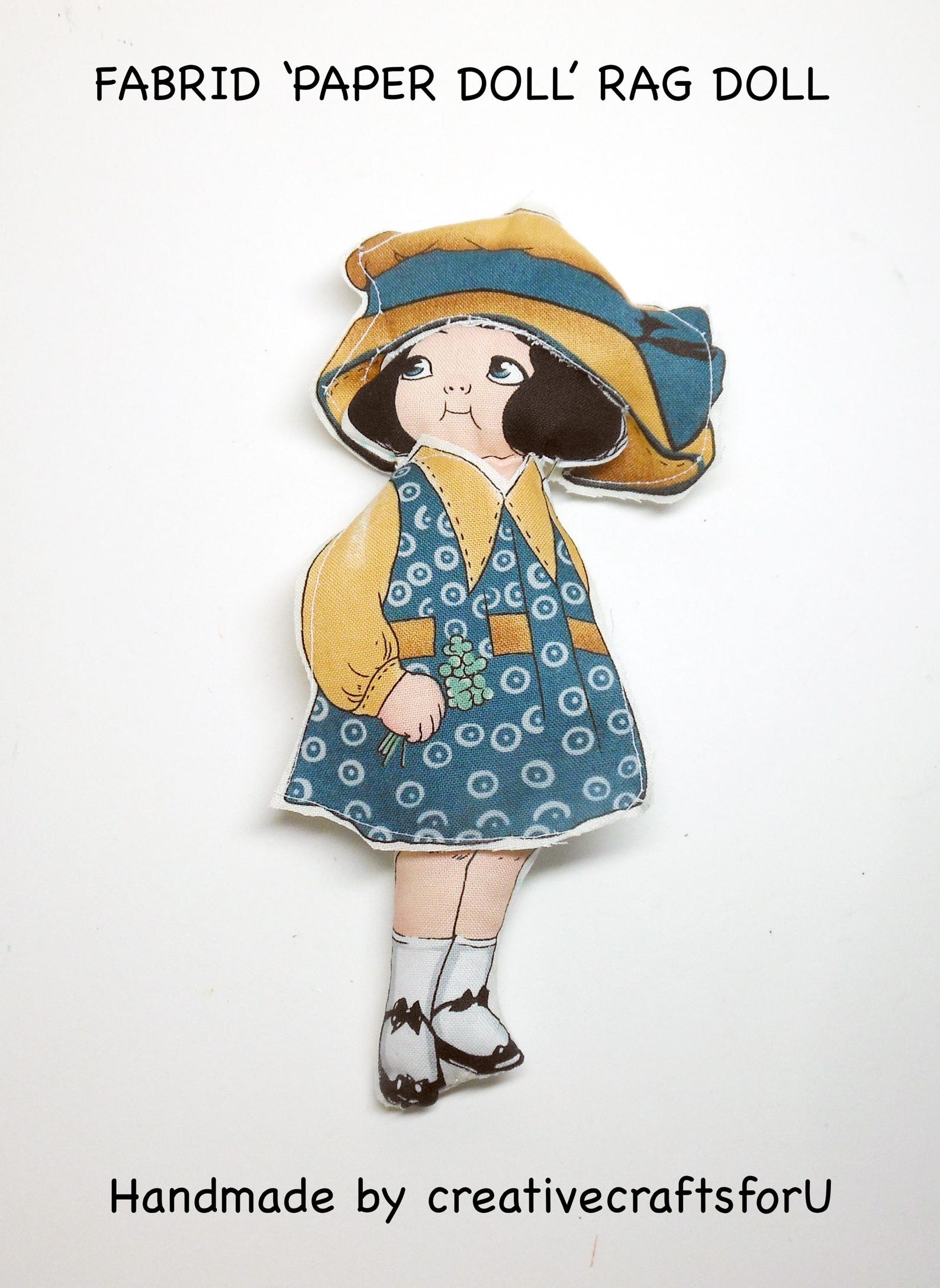 Fabric 'paper Doll', Rag Dolls, Hand Sewn Dolls, 7" and 3", Vintage ...