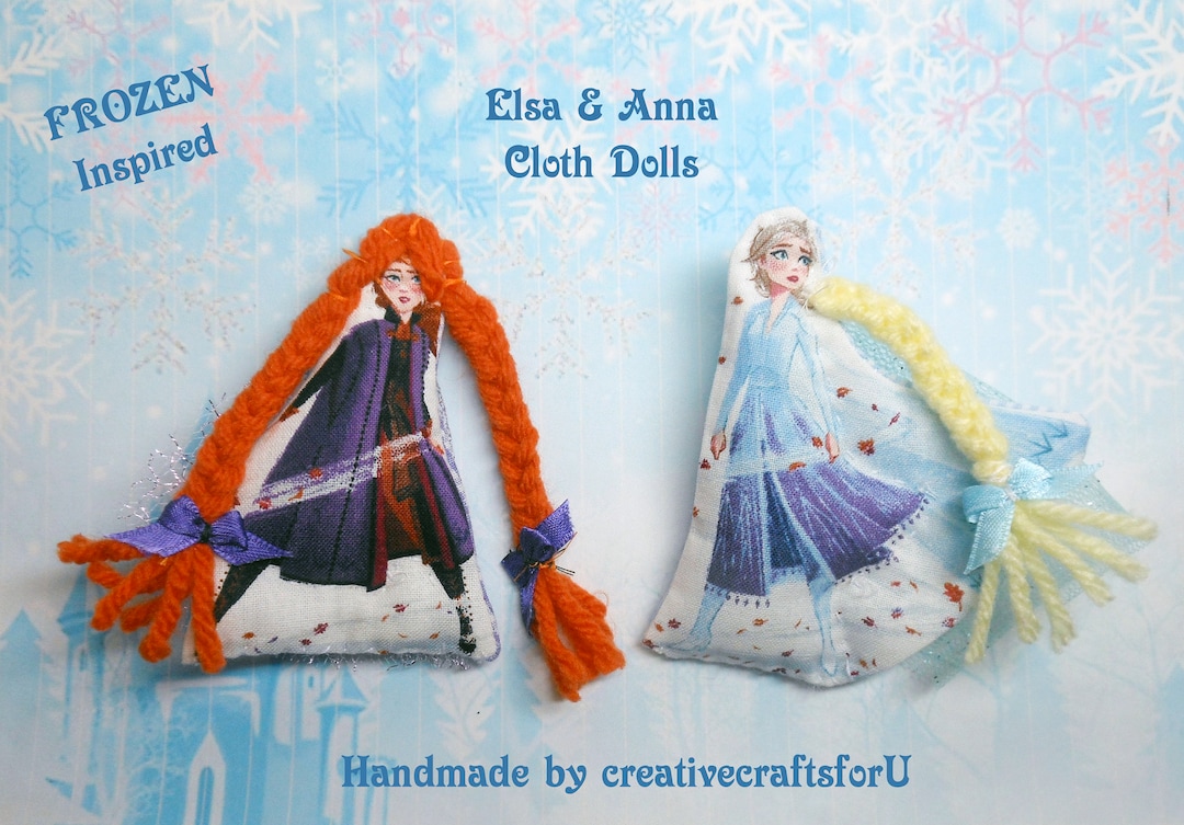 Frozen, Elsa & Anna Cloth Dolls, Disney Frozen Fabric, 3 1/2 Inches ...