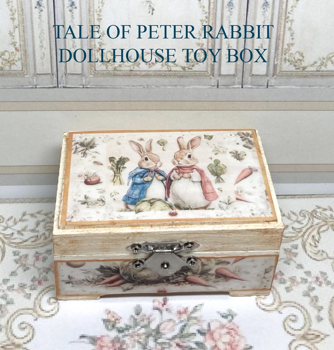 Dollhouse 'tale of Peter Rabbit' Toy Box, Filled With Flopsy, Mopsy ...