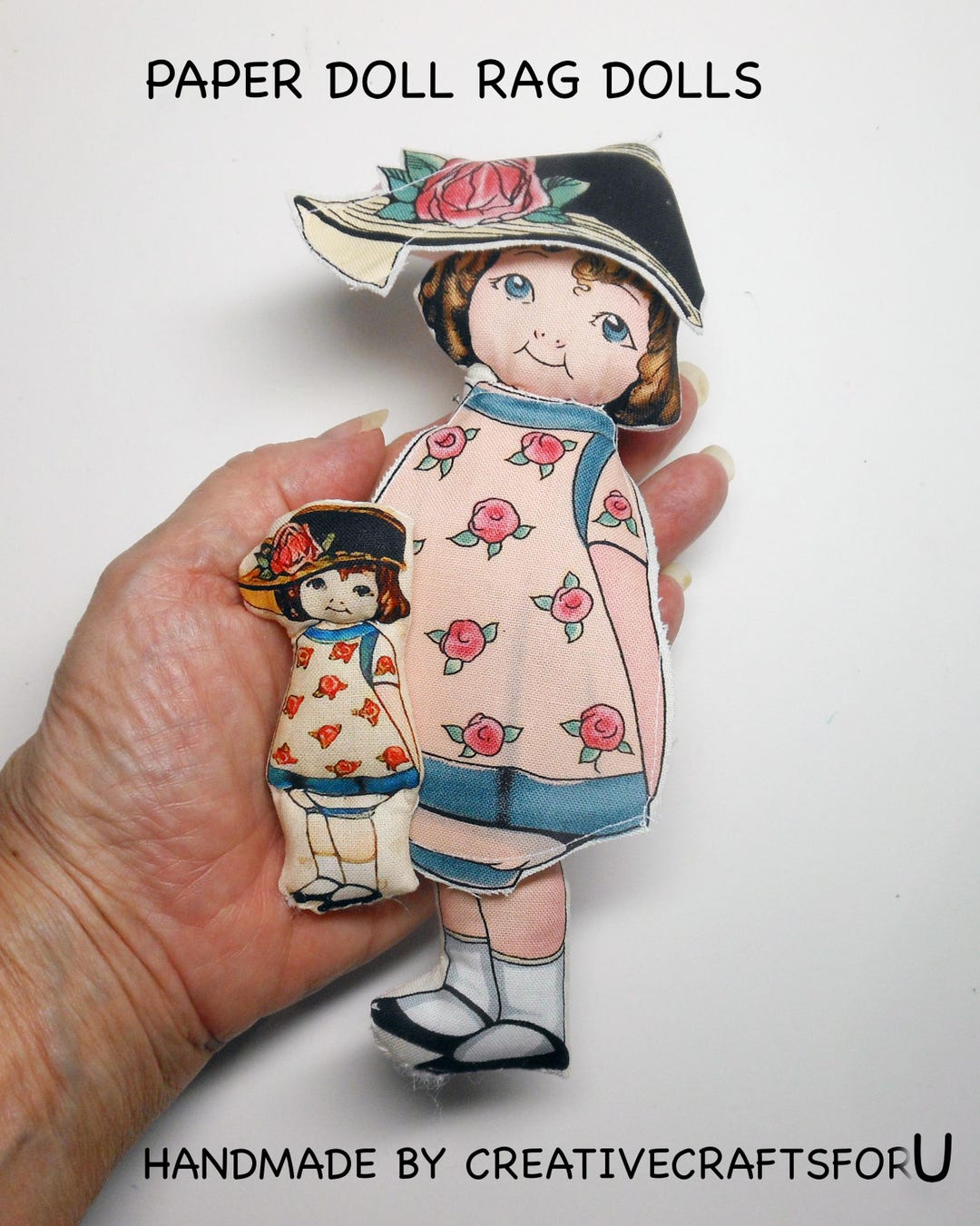 Fabric 'paper Doll', Rag Dolls, Hand Sewn Dolls, 7 and 3, Vintage Style ...