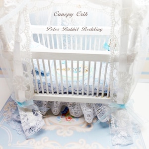 Peter Rabbit Canopy Crib, Dressed Canopy, Beatrix Potter Dollhouse ...