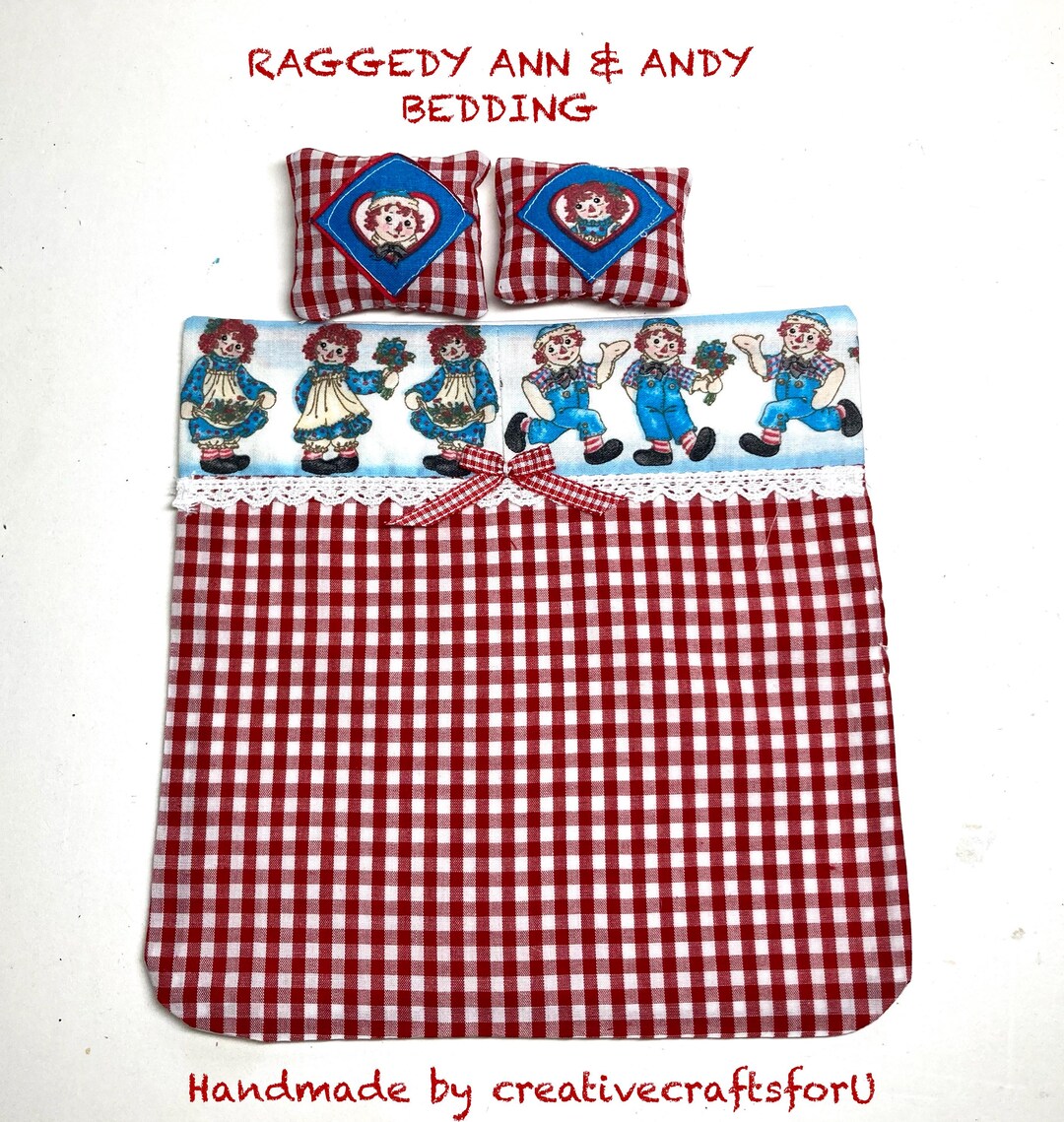 Raggedy Ann & Andy Dollhouse Bedding Set, 2 Pillows, Boy or Girl ...