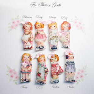 Dollhouse Rag Dolls, 3" Rag Doll, Tiny Rag Dolls, Flower Girls, Vintage ...