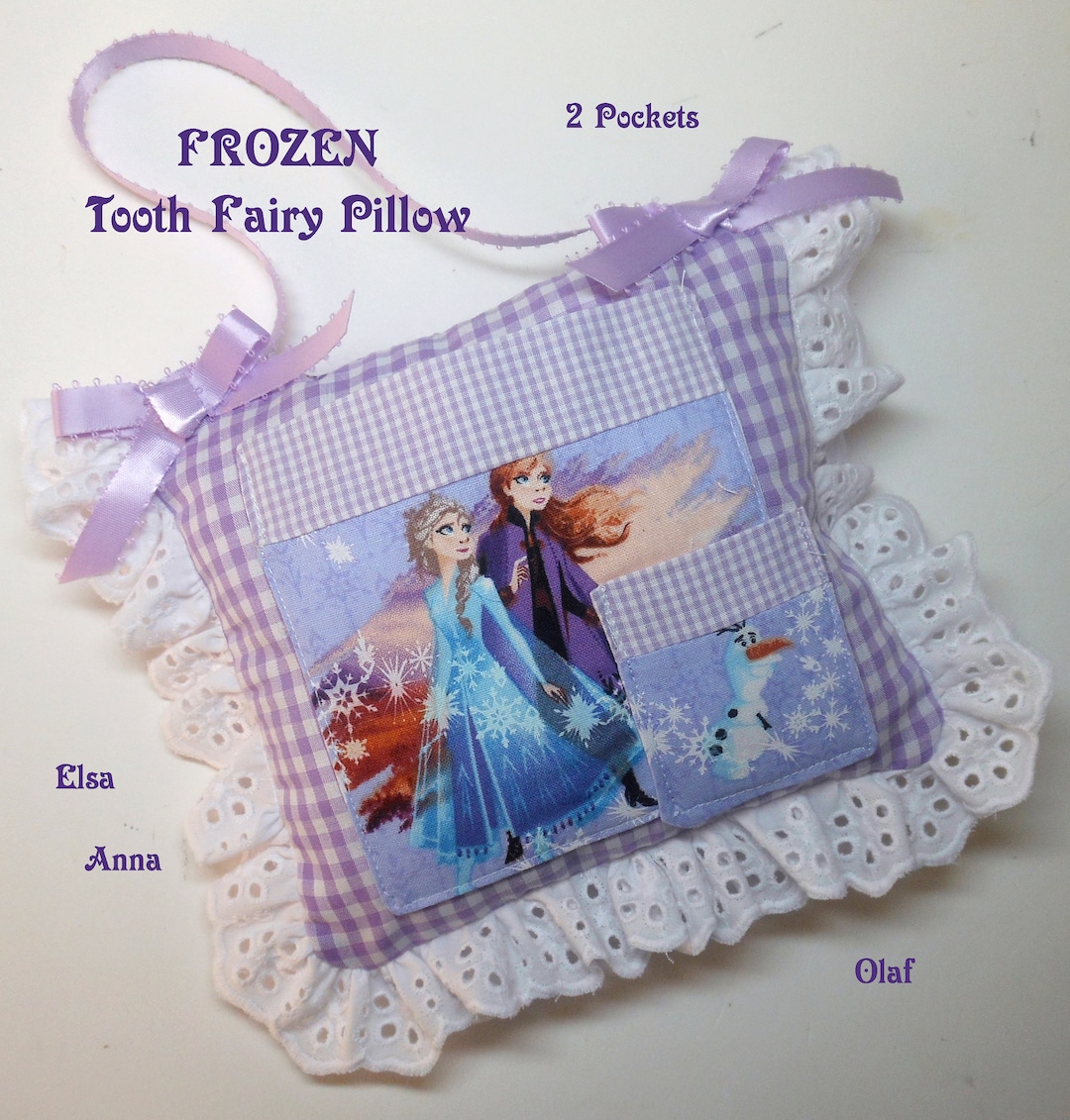 Frozen Tooth Fairy Pillow, Hanging Pillow, Elsa, Anna and Olaf, Eyelet ...