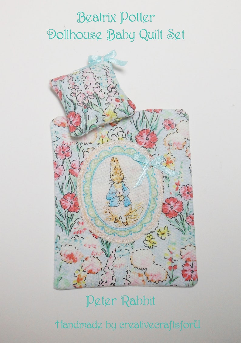 Beatrix Potter Dollhouse Baby Quilt & Pillow Set Peter | Etsy