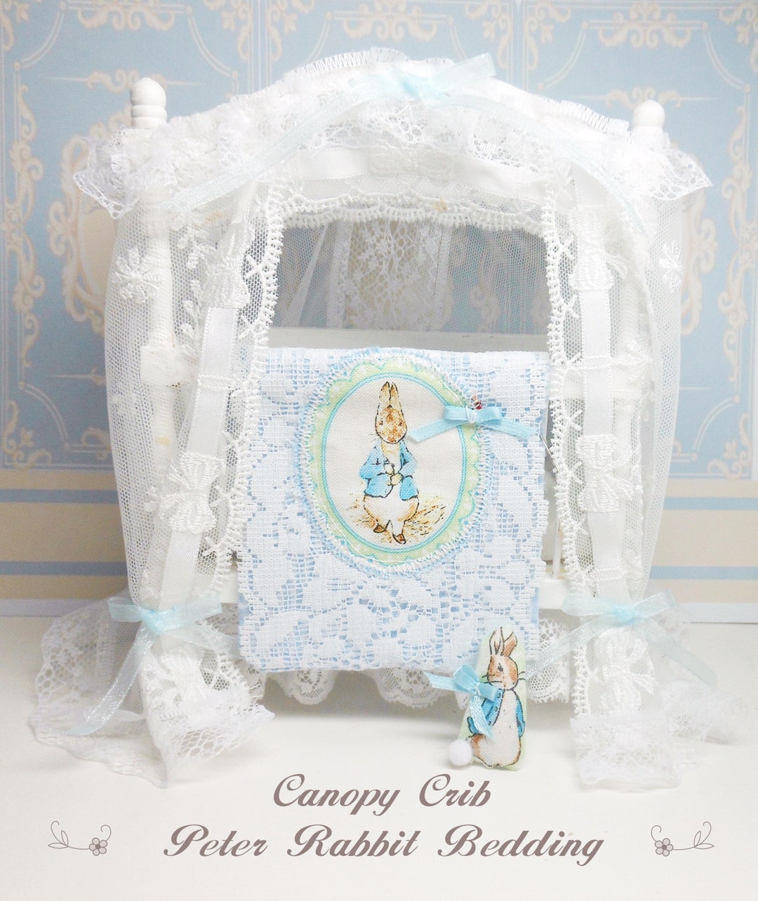 Peter Rabbit Canopy Crib, Dressed Canopy, Beatrix Potter Dollhouse ...