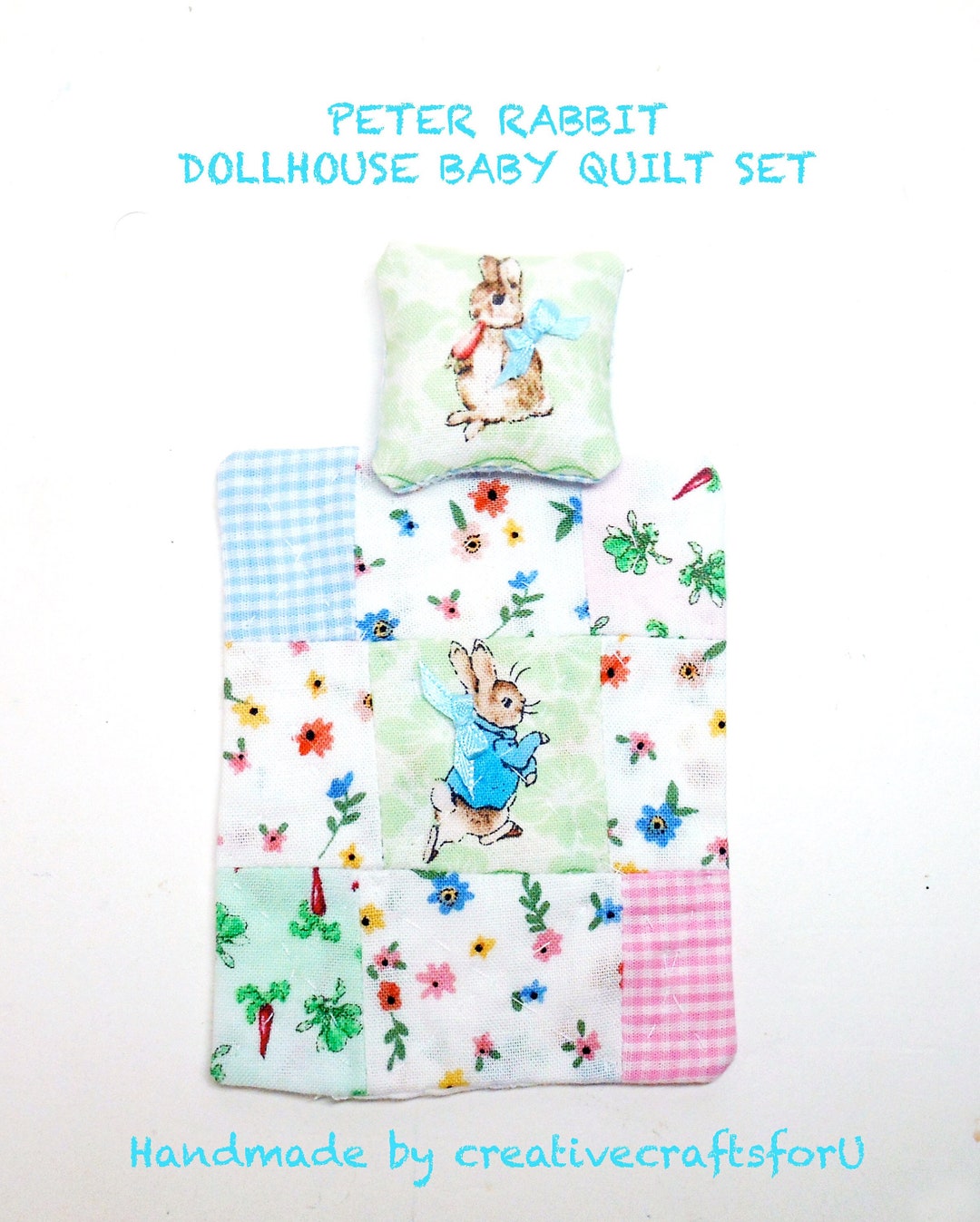 Beatrix Potter Peter Rabbit Dollhouse Baby Quilt & Pillow Set, for a ...