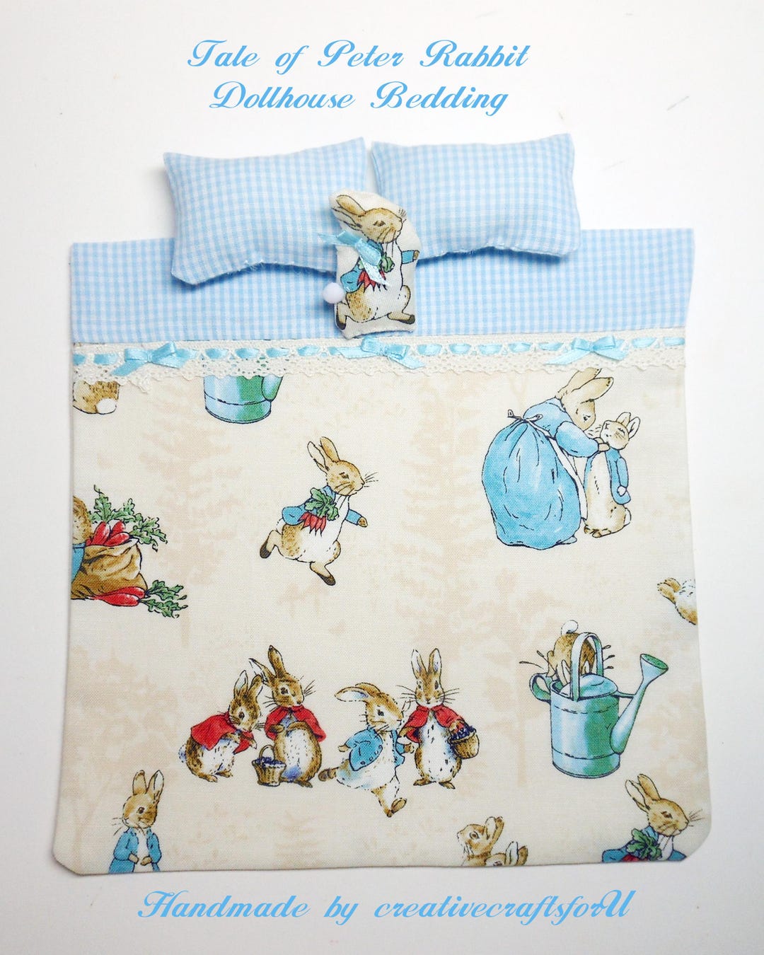 Peter Rabbit Dollhouse Bedding Set 2 Pillows, Peter Rabbit Doll ...