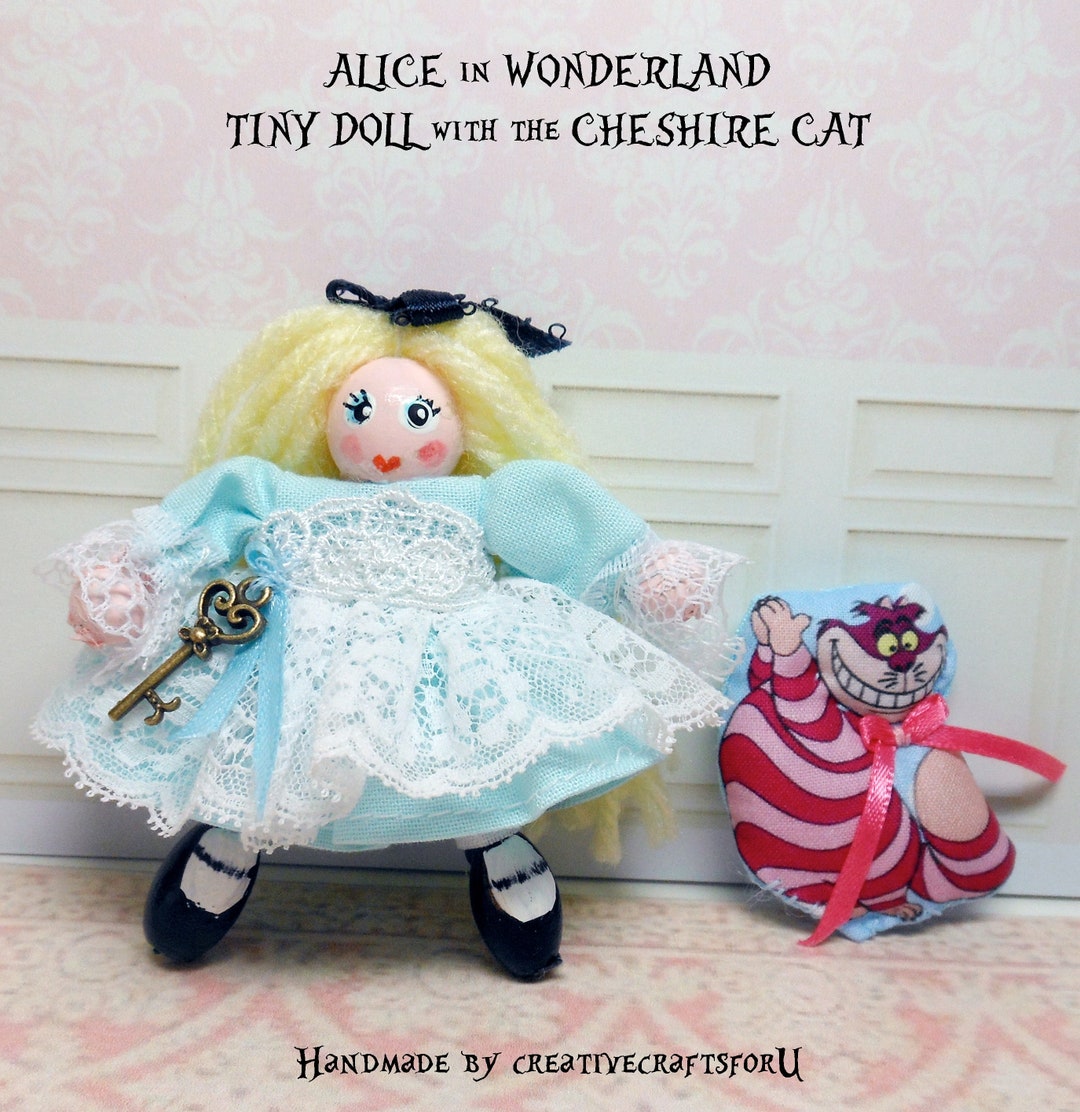 Alice in Wonderland Doll, 3 Inch Doll, With Cheshire Cat, Dollhouse ...
