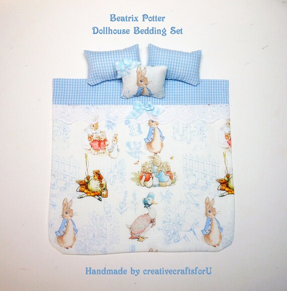 Beatrix Potter Dollhouse Bedding Set 3 Pillows Peter Rabbit - Etsy
