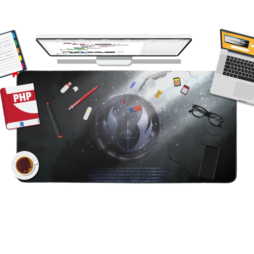 Jedi Order, Yoda, Star Wars, Gaming Biggest 39x20 XXL Computer Desk Mat ...