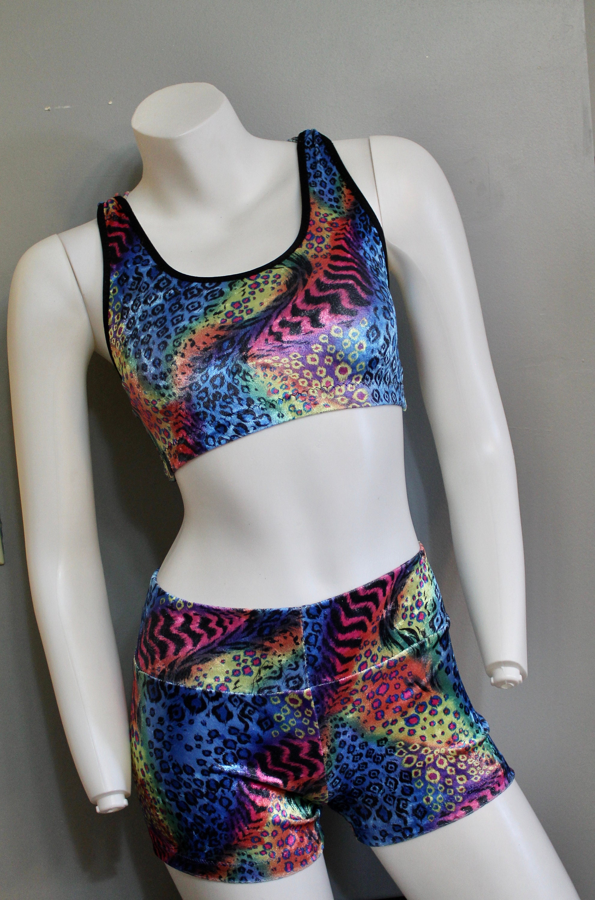 Sports Bra Animal Print Stretch Velvet | Etsy