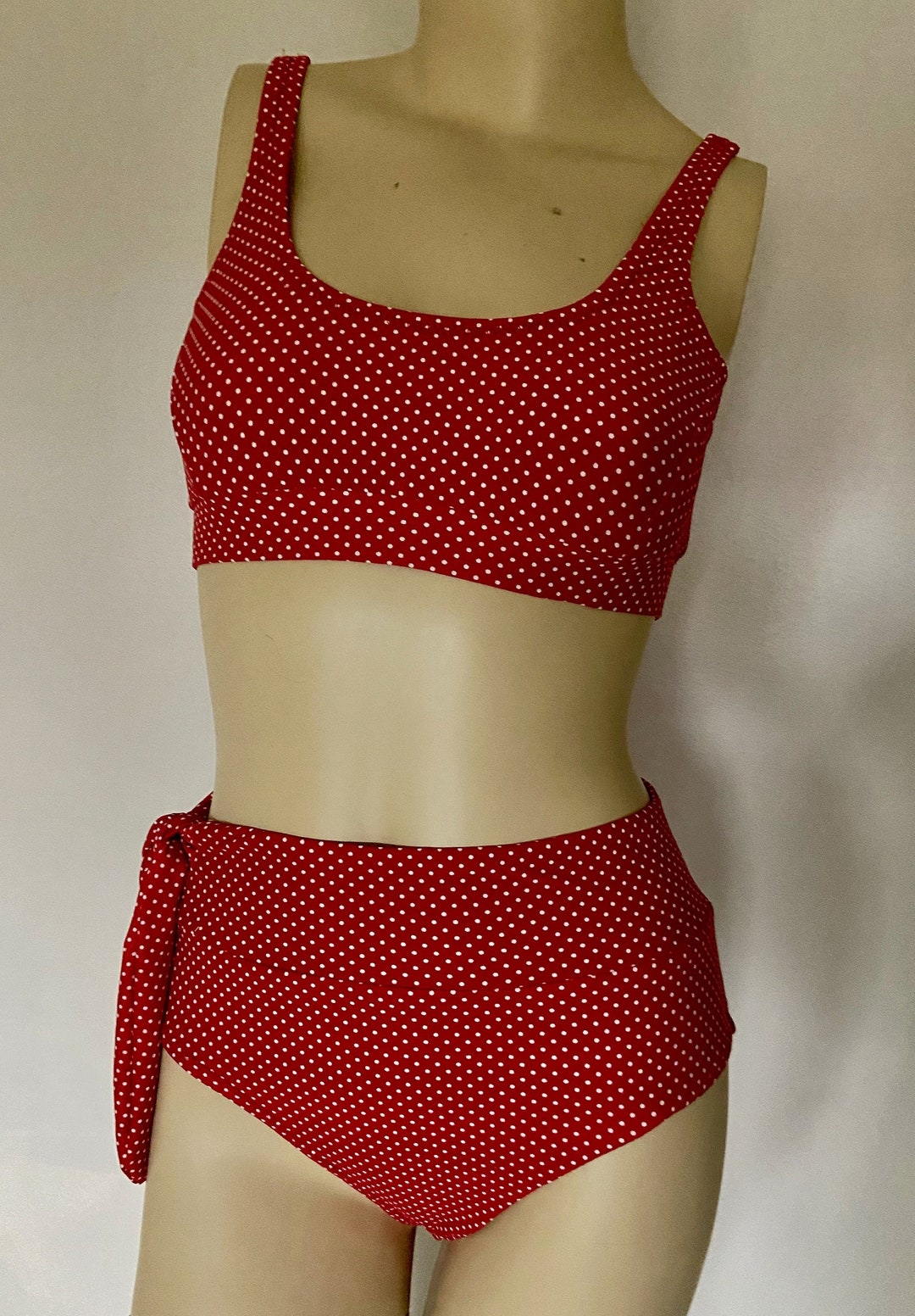 Red Polka Dot Bathing Suit Etsy