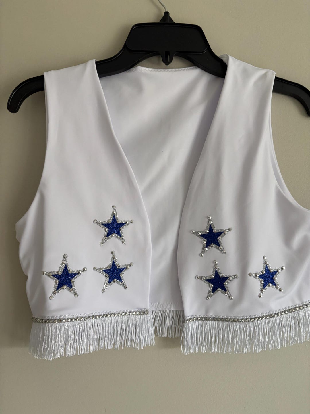 White Vest Only With Silver and Blue Stars - Etsy