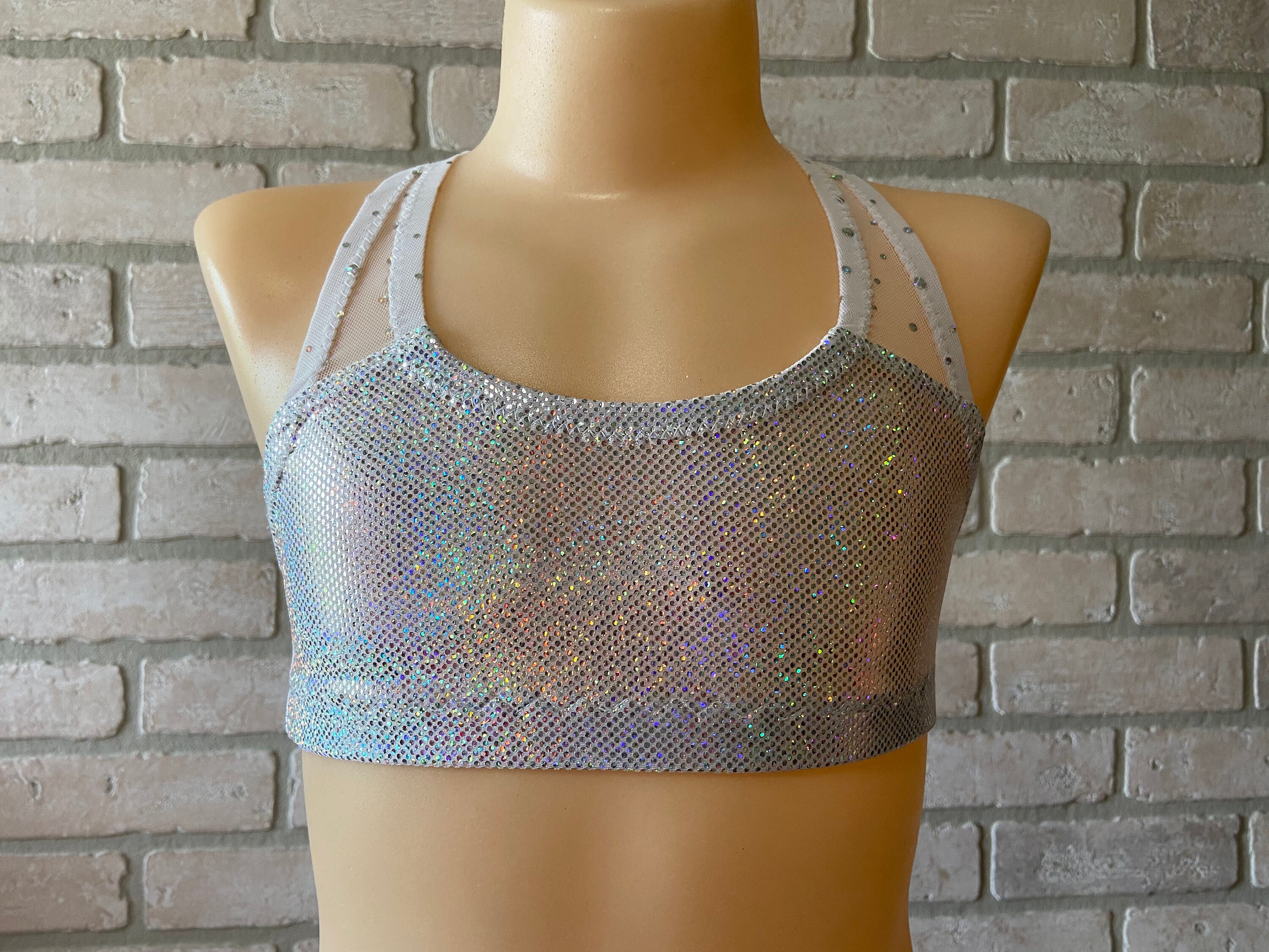 Sports Bra Silver Hologram - Etsy Canada